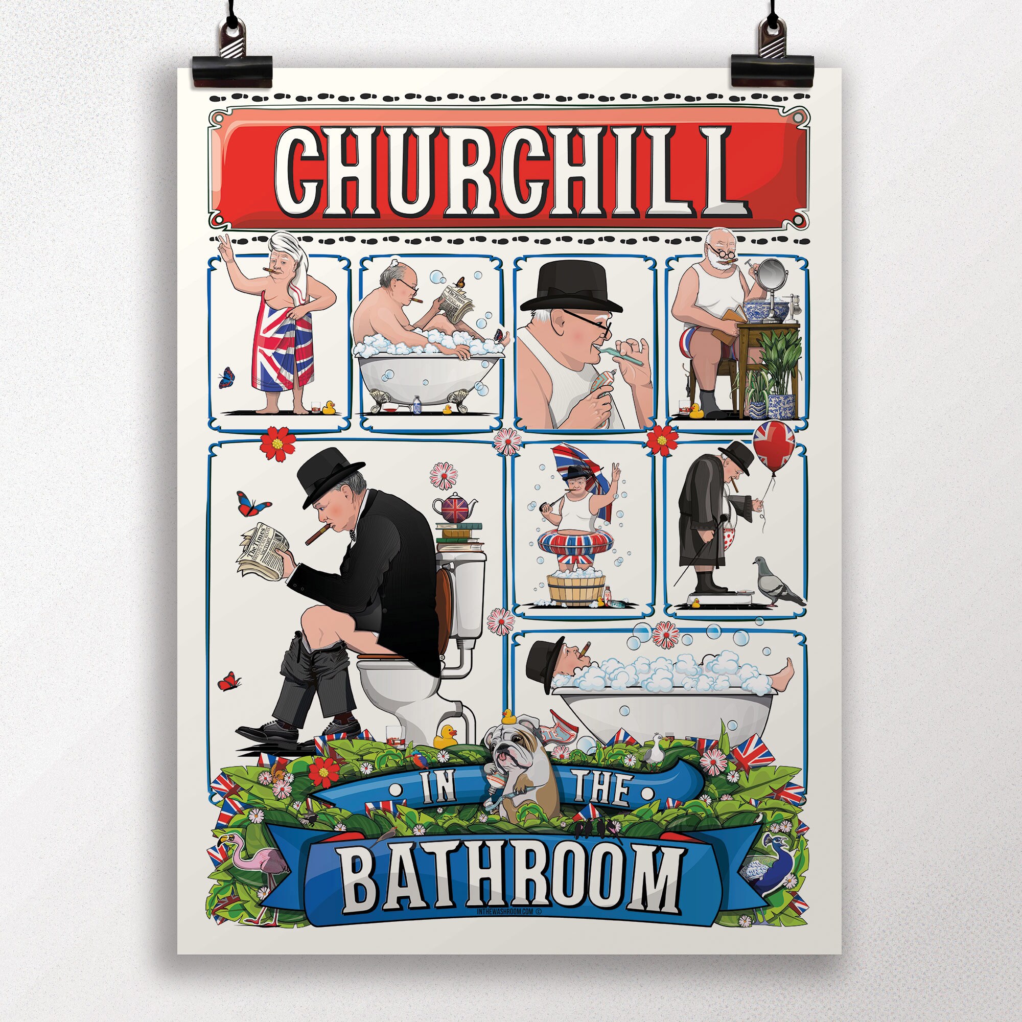 Winston Churchill Bathroom Poster, Funny Toilet Humour Bathroom Poster ...