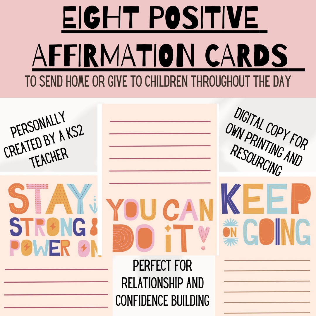 Positive Affirmation Cards for Classroom/teacher Use - Etsy