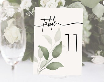 Wedding Table Numbers Printable, Table Numbers Template, Calligraphy ...