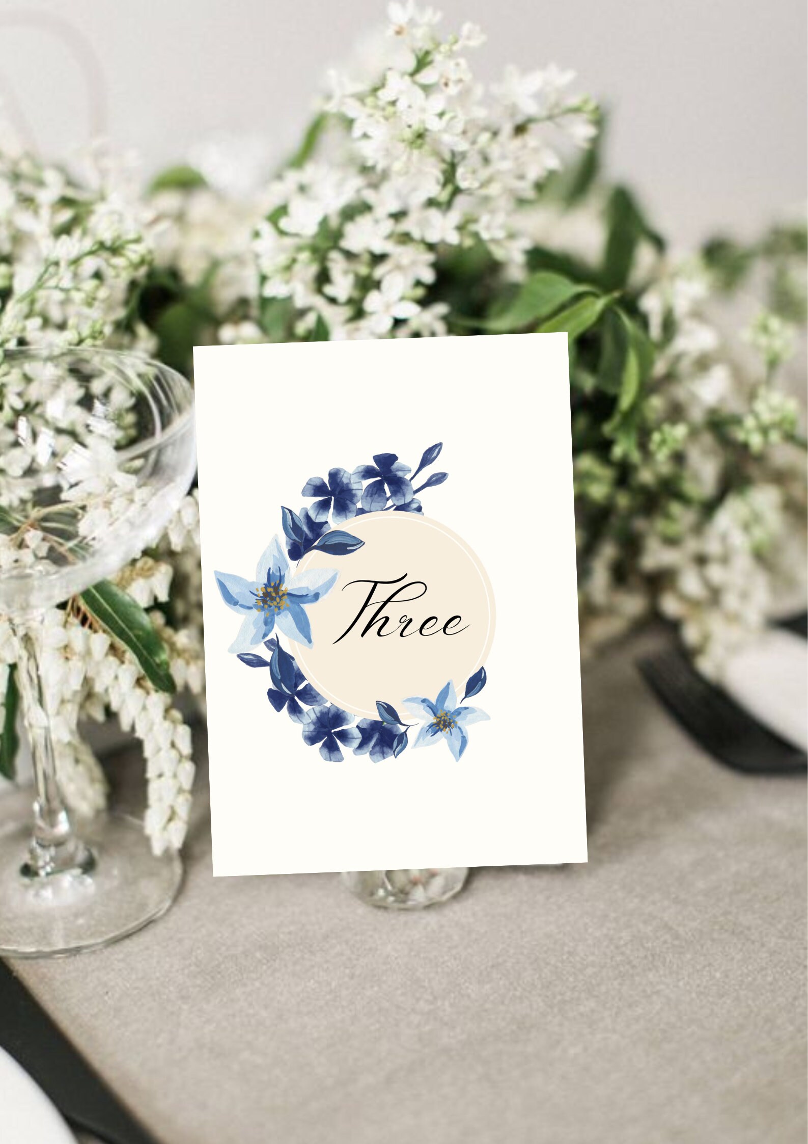 Wedding Table Numbers Printable, Table Numbers Template, Calligraphy ...