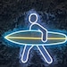Surfman Neon Sign, Surf Led Sign, Surfboard Sign, Surf Man Neon Sign ...