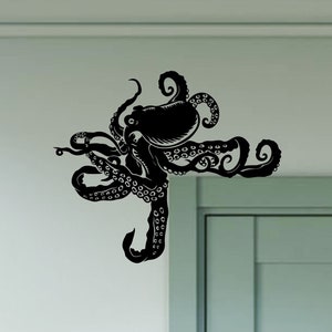 Personalized Octopus Door Corner Sign, Sea Animal Metal Door Topper ...