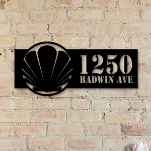 Personalized Seashell House Number, Seashell Home Number Metal Wall ...