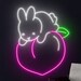 Rabbit Peach Neon Sign, Bunny Neon Light, Easter Rabbit Led Light ...