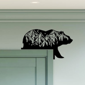 Personalized Bear Door Corner Metal Wall Art, Bear Metal Sign Door ...