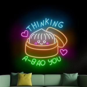 Thinking A Bao You Neon Sign, Dumpling Led Sign, China Dumpling Led ...