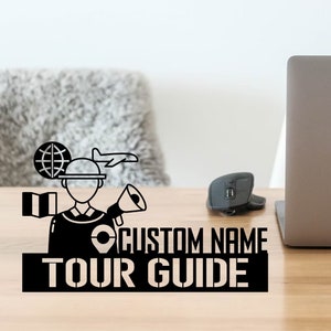 Custom Tour Guide Desk Name Plate, Tour Guide Metal Nameplate for Desk ...