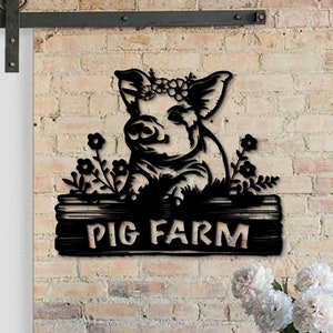 Personalized Pig Farm House Number, Raise Pig Home Number Metal Wall ...
