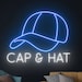 Cap Neon Sign, Hat Neon Light, Nursery Decor, Hat Wall Art Decoration ...
