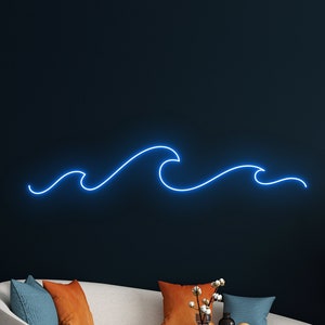 Wave Neon Sign, Beach Led Sign, Holiday Led Light, Wave Led Sign, Party ...