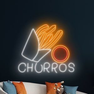 Churro Neon Sign, Churro Led Sign, Churro Led Light, Restaurant Neon ...