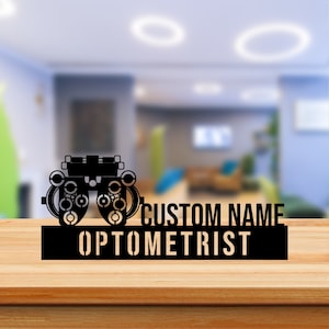 Custom Optometrist Desk Name Plate, Optometrist Metal Nameplate for ...