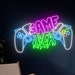 Game Over Game Controller Neon Sign, Breaking Controller Led Sign, Game ...