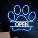 Open Paw Led Sign, Paw Open Neon Sign, Dog Paw Led Light, Pet Neon Light, Animal Room Wall Art ...