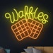 Waffles Neon Sign, Waffles Led Sign, Waffle Led Light, Baking Baker ...