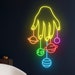 Cosmic Hand Neon Light, Welt Hand Led Light, Planet Hand Neon Sign ...