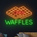 Waffles Open Neon Sign, Open Waffles Led Sign, Waffles Led Light ...