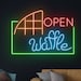 Waffle Open Neon Sign, Open Waffle Led Sign, Waffles Led Light, Custom ...