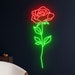 Rose Flower Led Sign, Rose Flower Neon Sign, Rose Neon Light, Floral ...