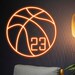 Custom Number Basketball Ball Neon Sign Basketball Neon - Etsy