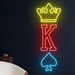 King Crown Neon Sign, Crown King Led Sign, K Crown Led Light, Royal ...