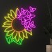 Butterfly Sunflower Neon Light, Sunflower Flower Butterfly Led Light ...