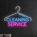 Custom Cleaning Service Led Sign, Wardrobe Hanger Neon Sign, Clothes ...