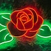 Custom Rose Flower Neon Light, Personalized Rose Neon Sign, Flower Led ...