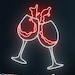 Wine Cheers Neon Light, Wine Neon Sign, Wine Glass Led Light, Drinking ...