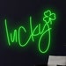 Lucky Neon Sign, Shamrock Neon Light, 3 Leaf Clover Led Light, St ...