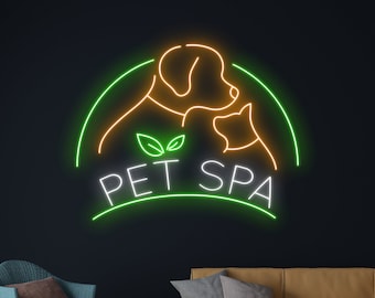 Pet Shop Open Sign,pet Spa Neon Light, Dog Cat Led Light, Pet Store Led ...