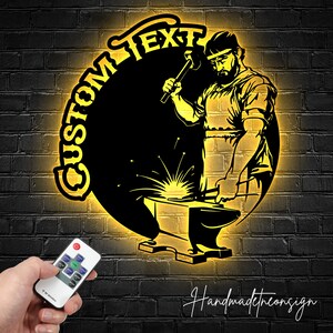 Custom Welding Metal Wall Art LED Light - Personalized Welder Sign Home ...