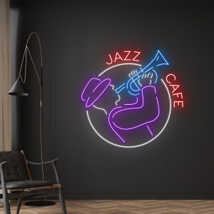 Jazz Cafe Neon Themed Custom Sign Led Sign, Jazz Cafe Neon Sign, Wall ...