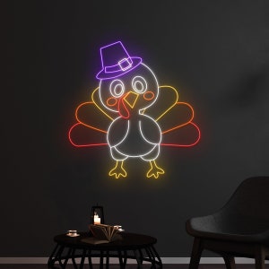 Custom Witch Hat Turkey Neon Sign Thanksgiving Turkey LED - Etsy
