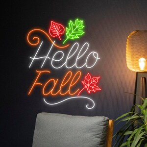 Hello Fall Neon Sign Fall Season LED Light Autumn Holiday - Etsy