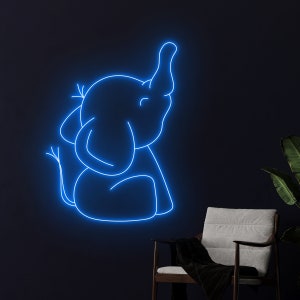 Elephant Neon Sign, Custom Elephant Neon Light, Personalized Animal ...