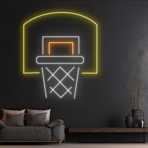 Custom Basketball Hoop Neon Sign, Custom Basket Ball Player Name LED ...