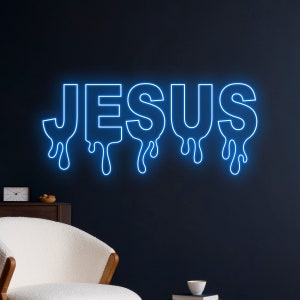 Dripping Jesus Neon Sign, Jesus LED Light, Jesus Led Sign, Christ Neon ...