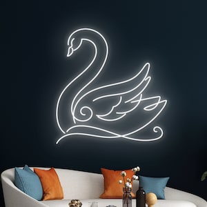Swan Led Sign, Swan Neon Sign, Swan Bird Neon Light, Swan Bird Led ...