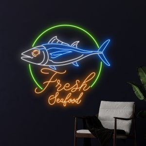 Fresh Seafood Neon Sign, Seafood Led Sign, Tuna Led Light, Sea Food ...