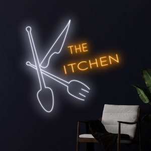 The Kitchen Neon Sign, Kitchen Led Light, Cooking Chef Neon Sign, Food ...