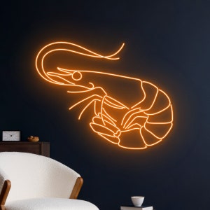 Shrimp Neon Sign, Sea Food Led Sign, Lobster Led Light, Crawfish Neon ...