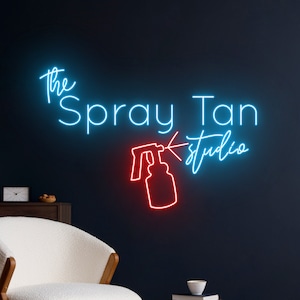 The Spray Tan Studio Led Sign, Spray Tan Neon Light, Spray Tanning Neon ...