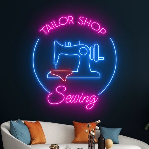 Tailor Shop Sewing Led Sign, Tailor Neon Sign, Clothes Led Light ...