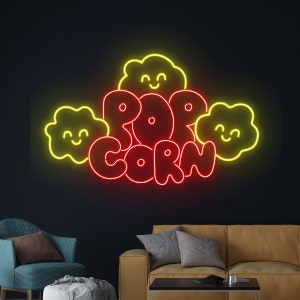 Popcorn Neon Sign, Popcorn Neon Light, Popcorn Led Light, Popcorn Led ...