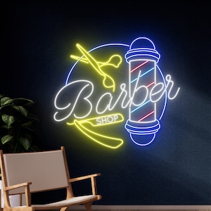Custom Barber Shop Led Sign, Barber Shop Neon Sign, Barber Led Light ...