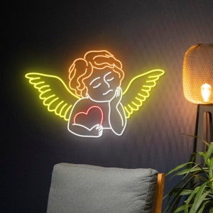 Cupid Neon Sign, Cupid Led Sign, Cupid Angel Led Light, Cherub Neon ...