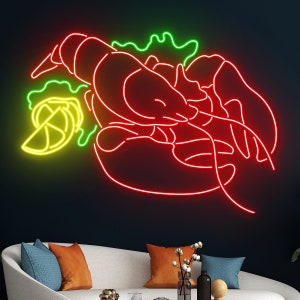 Lobster Open Neon Sign, Open Lobster Led Sign, Lobster Led Light ...