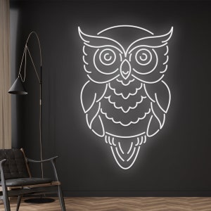 Custom Owl Neon Sign, Owl LED Sign, Bird Neon Light, Owl Eyes LED Light ...