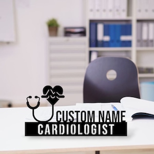 Custom Cardiologist Metal Desk Name Plate, Doctor Metal Job Name Plate ...